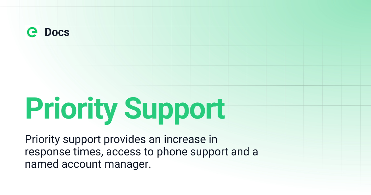 Priority Support | Docs