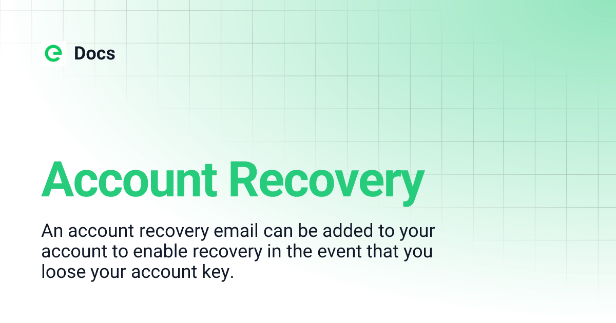 Account Recovery | Docs
