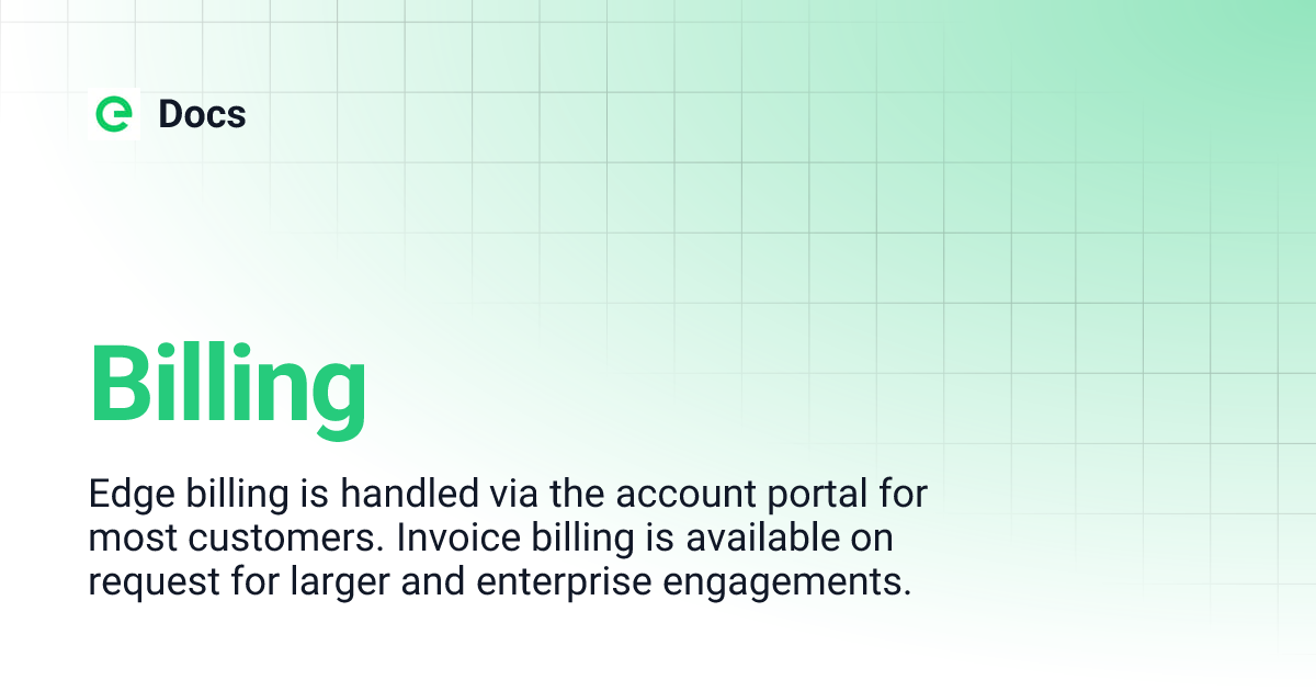 Billing | Docs